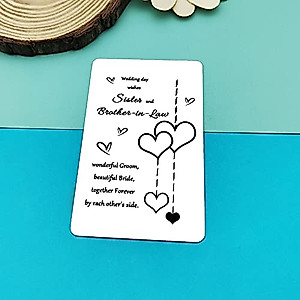 Wedding Gift for Sister and Brother in Law Wedding Engraved Wallet Card Gift Wedding Gift for Groom Bride Engagement Gift for Couples Bridal Shower Gift for Little Sister Big Sister Wedding Jewelry