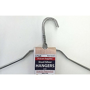 ProCare 6 Strong Silver Color Galvanized Metal Wire Shirt Hangers 16 Inch 13 Gauge