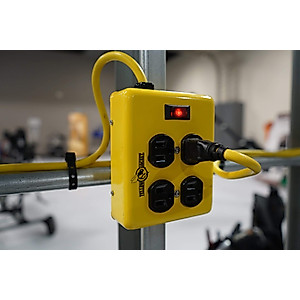 Yellow Jacket 2177N Metal Power Block with 4 Outlets and Lighted Switch, 4-foot Cord