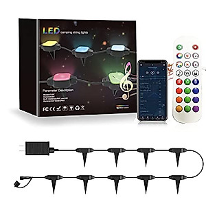 Suertree Outdoor Garden Lights,49ft Multicolor RGB Pathway Lights, 20 Pack Outdoor IP 67 Waterproof Decorative Lights,App & Remote Control Garden Lawn Lights Yard Patio Pathway Decoration