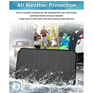 Mixsuper Cargo Liner for Ford Expedition Max/Lincoln Navigator L 2018-2024, All Weather Cargo Mat Rear Trunk Liner Behind The 3rd Row Seats Black