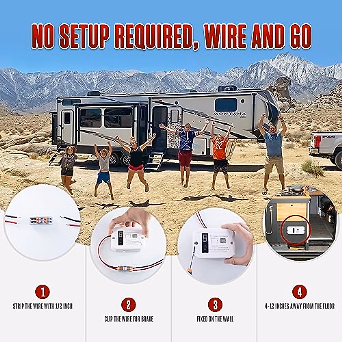 RV Propane Gas Detector, Aprvtio ALD-20 Digital RV Propane/LPG Gas Alarm 12V, 85dB Alarm, for Trailer, Motorhome,Motor Coach, Truck Camper, Equipped with 3 Brackets,Easy to Install,White