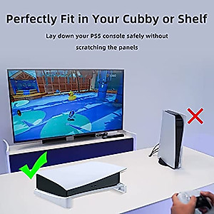 Mcbazel Horizontal Stand for PS5, Base Stand Accessories Compatible with Playstation 5 Disc & Digital Editions - White