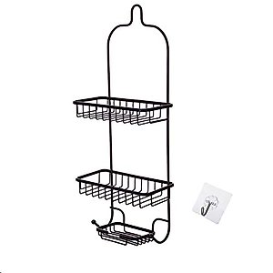 XJJZS Wall-Mounted Spice Rack Organizer for Cabinets, Sideboards, Kitchen Shelves, Bathroom Shelves (Color : Black)
