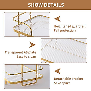 Oifecsie Bathroom Organizer Countertop, 2 Tier Cosmetic Skincare Perfume Organizer, Bathroom Counter Makeup Perfume for Dresser Vanity Tray, Kitchen Spice Rack for Storage Shelf