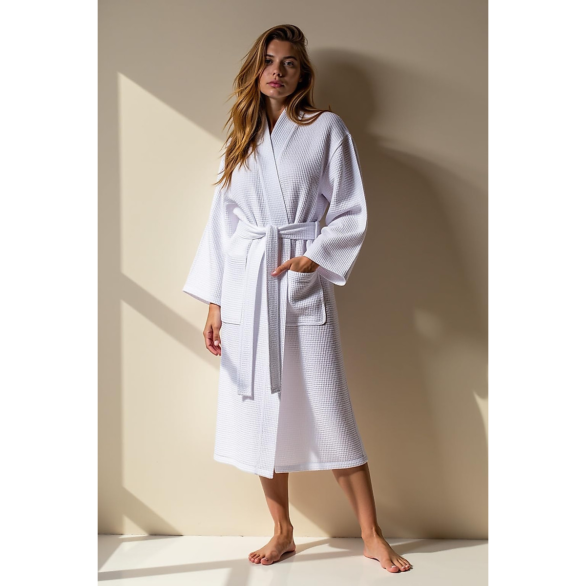 Turquaz Lightweight Full-Length Robes For Women Waffle Kimono Bathrobe - Soft, Fast-Drying, Long-Lasting Cotton Blend Unisex