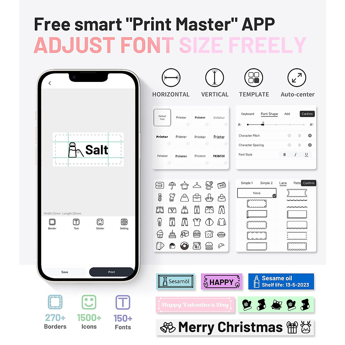 Vixic Label-Maker-Machine-with-Tape D1600 Portable Bluetooth-Label-Printer Wireless Labeler Label Maker Machine for Home & Office Organization, Mini Sticker Maker with Multiple Templates,White-Pink