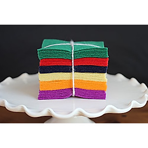 100% Wool Charm Pack from National Nonwovens 36-5" Squares Classic Colors