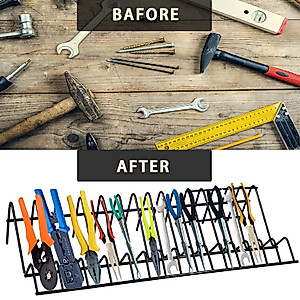 2 Pack Pliers Organizer Tool Box Drawer Storage Rack, Durable Black Steel Rack Fits Most Toolboxes, Hand Tool Organizers Storage Rack, Slots Fit Most Pliers, Professional Quality(Black)
