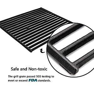 Hongso 15" Matt Cast Iron Cooking Grates for Broil King 986557, 945587, 94644, 94647, Crown 10, 20, 40, 90, Signet 20, 70, 90, Broil-Mate, Sterling Grill, 38170121, 10225-T436, PCD362, Set of 2