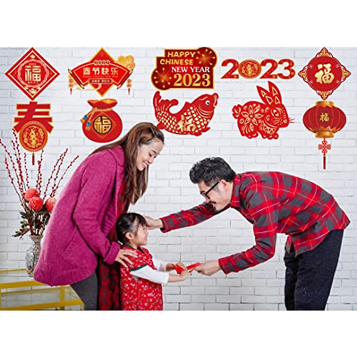 Chinese New Year Decoration 2023 Chinese New Year Decor Year of the Rabbit Lunar New Year Decorations Chinese Couplets Spring Festival Banner