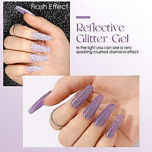 ROSALIND Gel Nail Polish Set,35 Pcs Pink Red jelly White Gel Polish Collection Summer Starter Set Glitter Nail Polish Pink Colors with Glossy & Matte Top Base Coat Nail Art Gift for Manicure