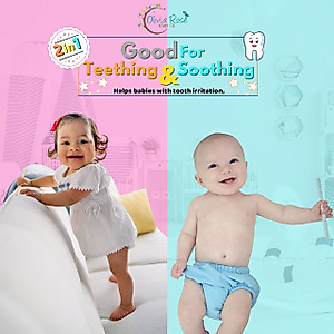 Soft Hallow Silicone Teething Tubes for Babies, (4 Pack) Baby Teether Tubes Includes Cleaning Brush, Soothing Teether & Flexible Teething Stick Toy for Infants & Toddlers, 100% Safe for Girls & Boys