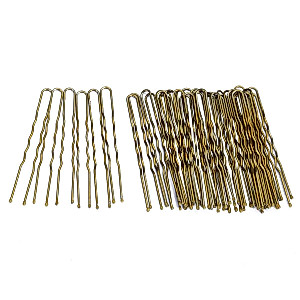 300 Bun Hair Bobby Pins U Shaped Pin with Box Hair Grips to Clip Ballet Hair Net for Women 6 CM/2.3 inch Golden