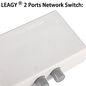 LEAGY 2 Ports Network Switch Splitter Selector Hub 2-in 1-Out or 1-in 2-Out 100M