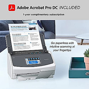 Fujitsu ScanSnap iX1600 Deluxe Versatile Cloud Enabled Document Scanner with Adobe Acrobat Pro DC for Mac or PC, White