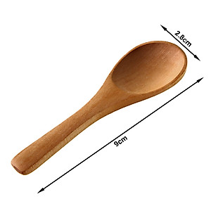 Boao 50 Pieces Small Wooden Spoons, 3.5'' L, Mini Nature Spoons Wood Honey Teaspoon Cooking Condiments Spoons for Kitchen Seasoning Jar Coffee Tea Sugar