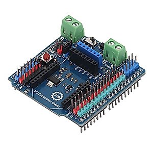 Sensor Expansion Board, 14 Digital 6 Analog Ports Practical 3P Sensor Expansion Module Communication Storage Interface Support External Power Supply for DIY