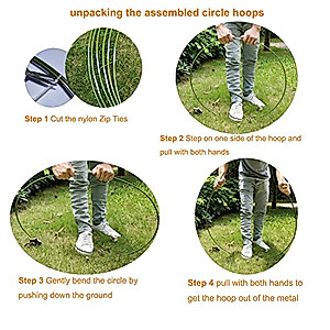 Garden Hoops for Raised Beds Hoop House Greenhouse Super Hoops for Garden Netting Garden Hoops for Row Cover Hoops for Garden Beds Fiberglass 6.56ft 6pack ONE Piece Design