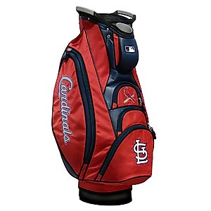 Team Golf MLB St Louis Cardinals Victory Golf Cart Bag, 10-way Top with Integrated Dual Handle & External Putter Well, Cooler Pocket, Padded Strap, Umbrella Holder & Removable Rain Hood