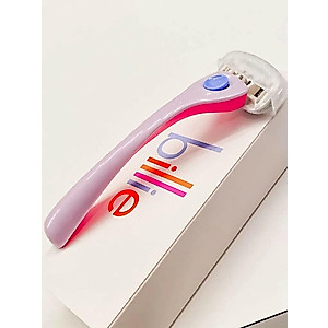 BLESS LINEN Billie Shaving Razor Start Set - with 2x 5-Blade Cartridges and the Magic Holder - DreamPop Color, 4 Piece Set