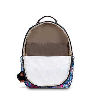 Kipling Women's Seoul Extra Large 17” Laptop Backpack, Durable, Roomy with Padded Shoulder Straps, School Bag, Brilliant Blossoms, 13.5''L x 18.25''H x 7.75''D