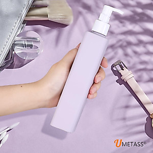 UMETASS 8 oz Leak Proof Shampoo and Conditioner Bottle, Refillable Plastic Shampoo Bottles for Bathroom, Kitchen, Hotel, Large Shampoo and Conditioner bottles(no flip caps)
