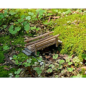 Top Collection Miniature Fairy Garden and Terrarium Wooden Bridge Figurine