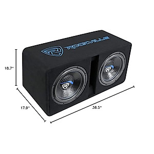 Rockville DK512 PACKAGE Dual 12" 2800w K5 Car Subwoofer Enclosure+DB12 Amplifier