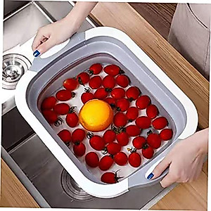 ULTECHNOVO Foldable Chopping Board Collapsing Laundry Baskets Portable Laundry Basket Folding Cutting Board Cutting Board Strainer Portable Foldable Cutting Board Chopping Cutting Board Plate