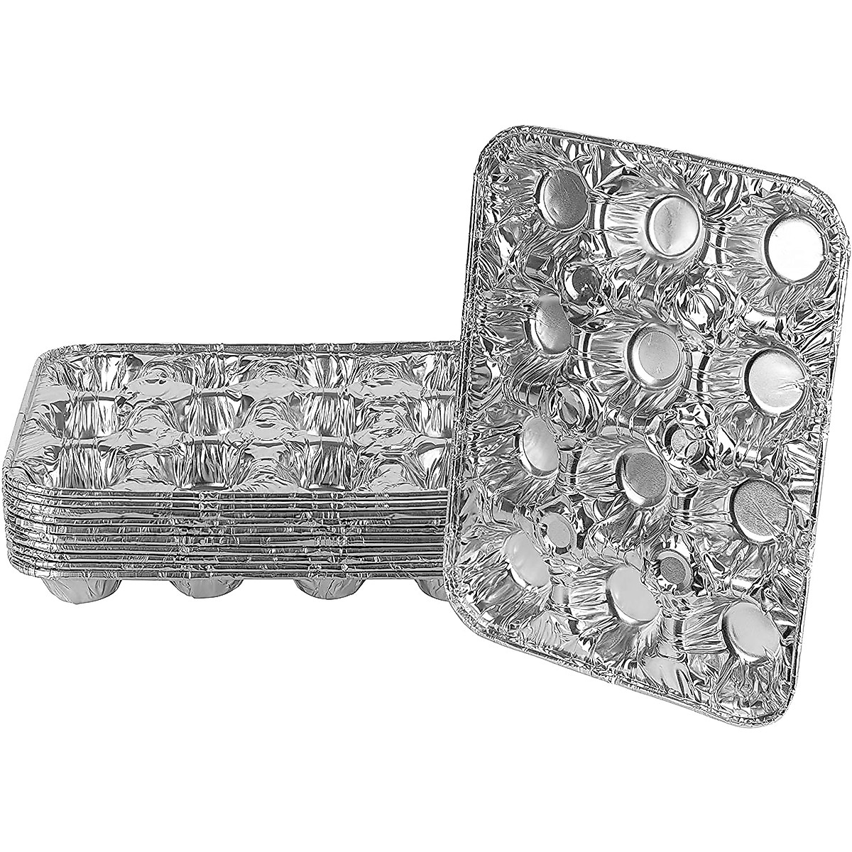 Nicole Fantini Disposable Aluminum 12 Cavity Mini Muffin Foil Pan (4)