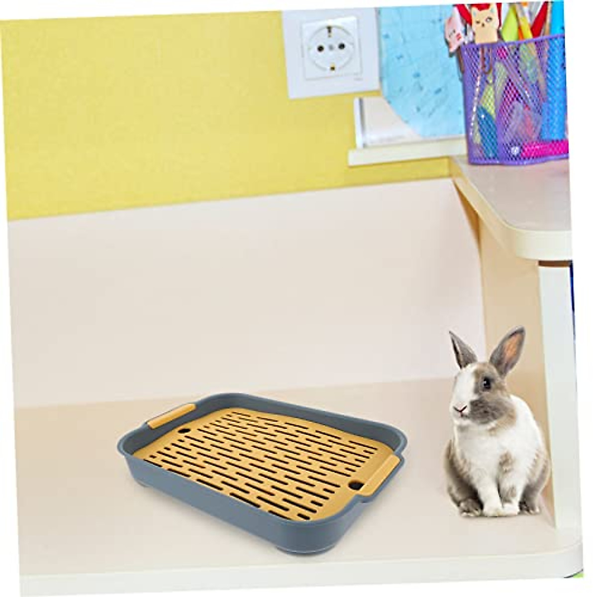 POPETPOP 2pcs Box Rabbit Toilet Outdoor Litter Box Square Serving Tray Litter Box for Large Cat Pet Pan Bedding Box Potty Trainer Corner Litter Box Rabbit Litter Tray Plastic Bunny Potty Pp