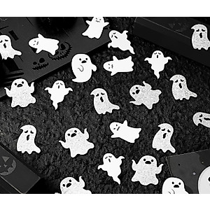 Halloween Ghost Confetti Glitter Sprinkles Paper Scatter Table Decor Party Decorations Supplies for Halloween Night Horror Spooky Themed Baby Shower Birthday Haunted House, 300 Pcs