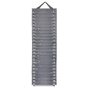 Vinyl Storage Organizer - Vinyl Organizer Rack Over The Door DIY with 48 Roll Compartments Hanging Holder(Grey)