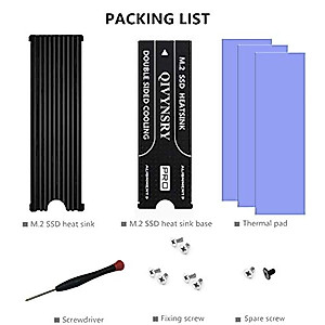 QIVYNSRY M.2 Heatsink NVMe 2280 PS5 SSD Heat Sink Computer PC PCIE M2 SSD Cooler for Samsung 980 970 EVO Plus SN850 SN750 SN570 Firecuda 530, Black