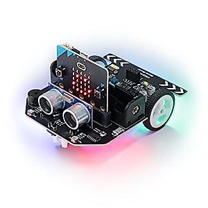 FREENOVE Micro:Rover Kit for BBC Micro:bit (V2 Included), Obstacle Avoidance, Light-tracing, Line-Tracking, Remote Control, Playing Melody, Colorful Lights, Rich Projects, Blocks and Python Code