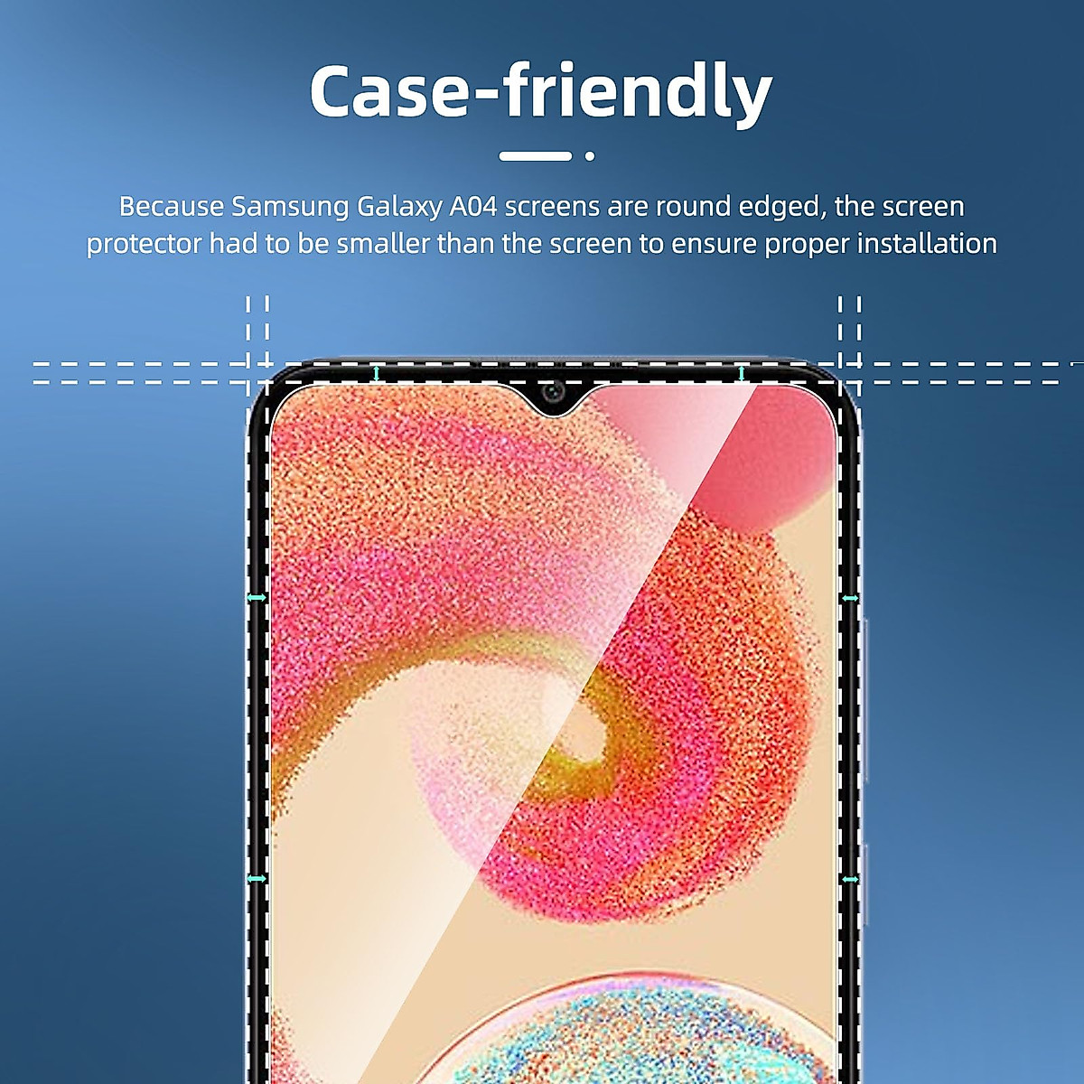 NEW'C [3 Pack] Designed for Samsung Galaxy A04e / Galaxy M04 / Galaxy F04 Screen Protector Tempered Glass, Bubble Free, Ultra Resistant