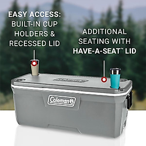 Coleman Classic Series Insulated Portable Cooler, Leak-Resistant Outdoor Hard Cooler Keeps Ice up to 5 Days, 150-Quart