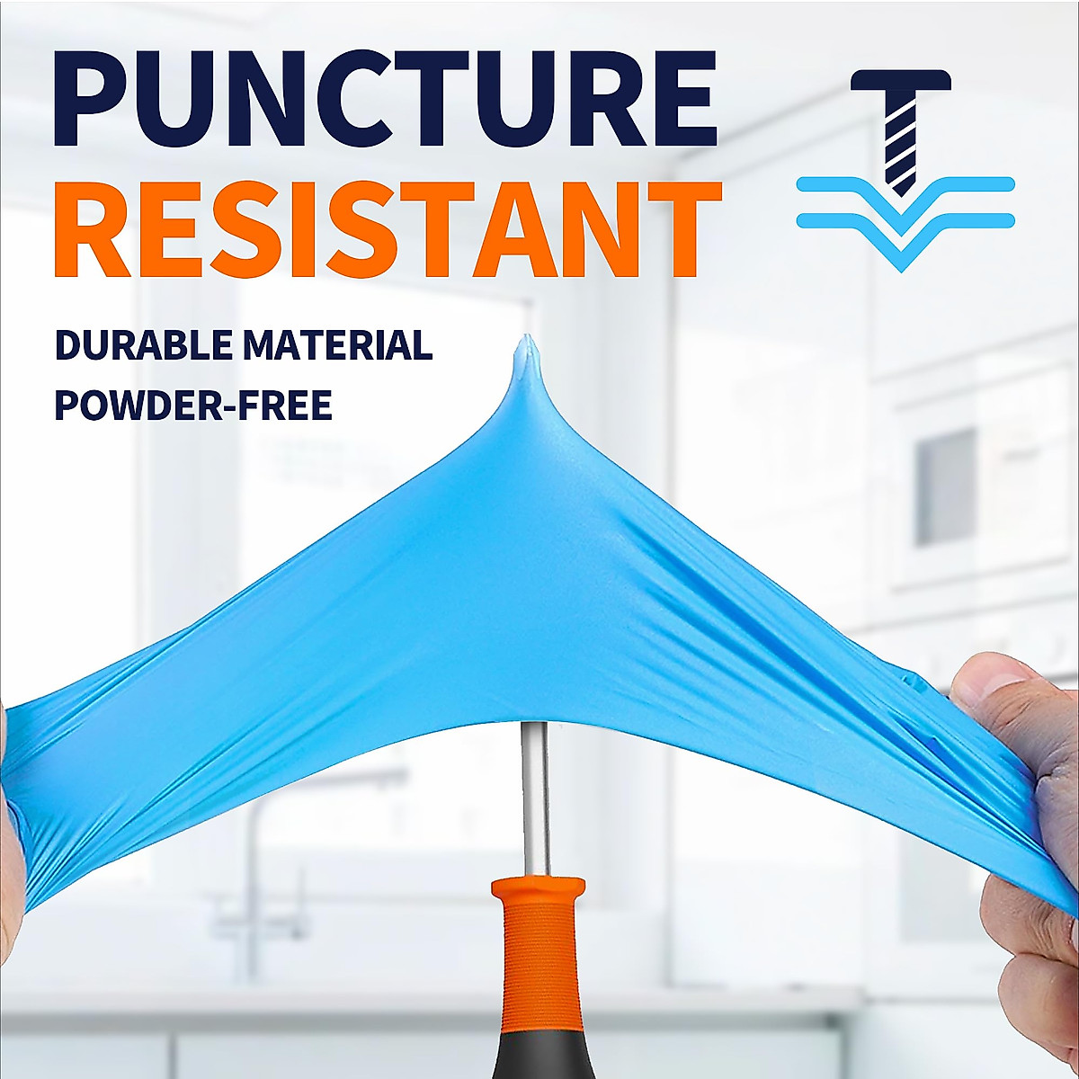 Supmedic Nitrile Exam Glove, 3.5 mil Disposable Medical Gloves Powder-Free Latex-Free, Box of 100 pcs (Blue) (Medium)