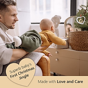 Holiday Jingle Baby First Christmas Ornament 2022 – 1st Christmas Baby Ornament 2022 – Gold Moon and Nickel-Plated Heart My First Christmas 2022 Baby Keepsake