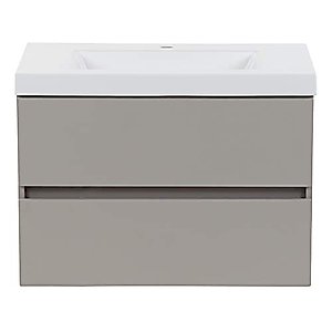 Spring Mill Cabinets Innes Floating Bathroom Vanity with 2 Drawers and White Sink Top, 30.5" W x 18.87" D x 22.25" H,Grey