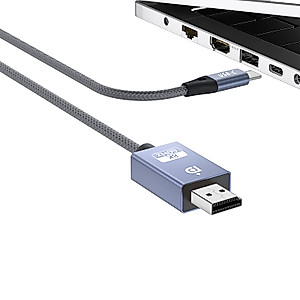 LEIMASHI Bidirectional 8K USB C to DisplayPort 1.4 Cable 6.6Ft (8K 60Hz,4K 144Hz), Reversible USB Type C to DP Cable 32.4Gbps Compatible with Thunderbolt 4/3 for MacBook Pro/Air, iPad, Samsung Galaxy