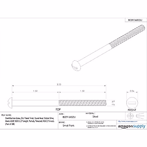 Small Parts Steel Machine Screw, Zinc Plated Finish, Round Head, Slotted Drive, Meets ASME B18.6.3, 1/2" Length, Fully Threaded, #8-32 UNC Threads (Pack of 100)