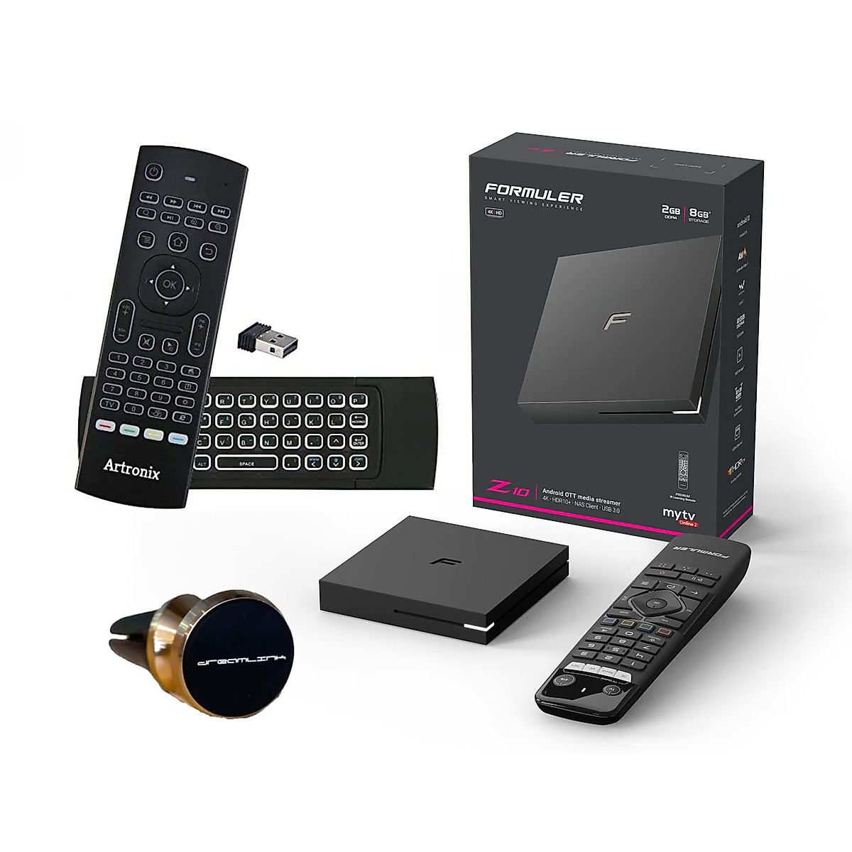 Formuler Z10 Android 10 Dual Band 5G LAN 2GB Ram 8GB ROM 4K + Extra Air Remote Keyboard Backlit + Extra Magnetic Car Mount