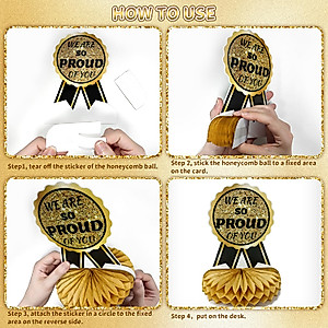 Graduation Decorations Class of 2024, 9PCS 2024 Graduation Party Decorations,Congrats Grad Table Centerpiece Congratulate Graduation Honeycomb Table Toppers for Graduation Party Supplies