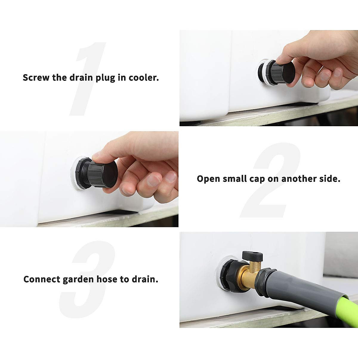 Aieve Drain Plug Hose Connection for YETI Cooler, Cooler Drain Plug Replacement for YETI, Cooler Plug Replacement for YETI Chest