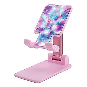 Tie Dye Funny Foldable Desktop Cell Phone Holder Portable Adjustable Stand Desk Accessories