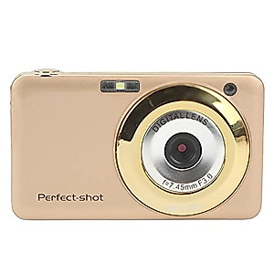 2.7 inch HD Camera, 8X Optical Zoom Portable Digital Camera, 48 Megapixels High Definition, 32GB Expandable Storage, Easy to Carry, USB Connection, Suitable for Children Beginners.(Gold)