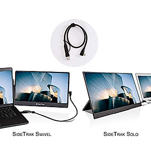 SideTrak USB-C to USB-C Cable & USB-A Adapter | Durable, Flexible, Tangle-Free Braided Nylon Cord | 1.5ft | Black