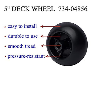 4 Pack lawn mower Deck Wheels Replacement 753-04856A Fits Cub Cadet RZT50 RZT54 LT1050 AM116299 M111489